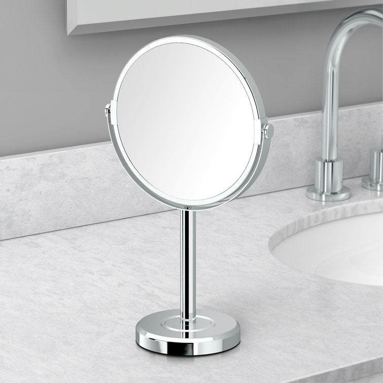 Gatco Latitude II Bathroom Tabletop Mirror |Double Sided 3x Magnification Make-Up Mirror ...